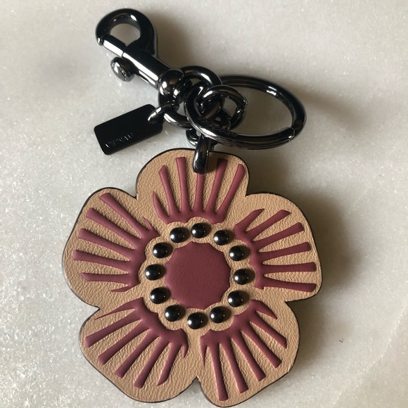 Coach | Bags | Rare Coach Tea Rose Charmhtf Coach Tanbrown Tea Rose Bag ...